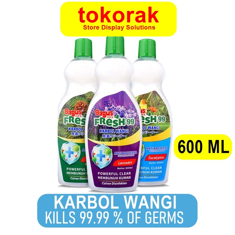 Jual BAGUS FRESH 99 KARBOL ANTI BAKTERI WANGI BOTOL 600 ML KARBOL ...