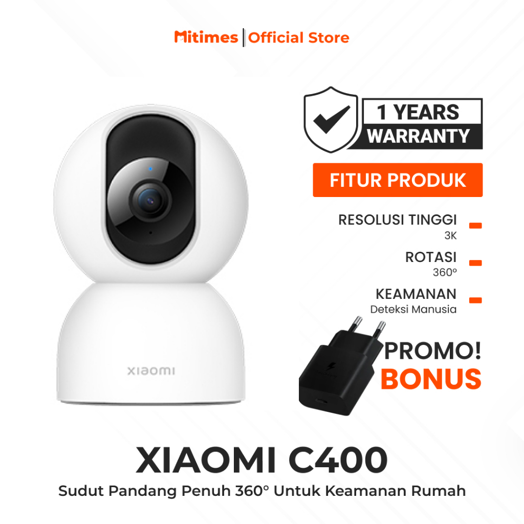 Jual Xiaomi Smart Camera C400 CCTV Indoor 2.5K Clarity 4MP Deteksi AI ...