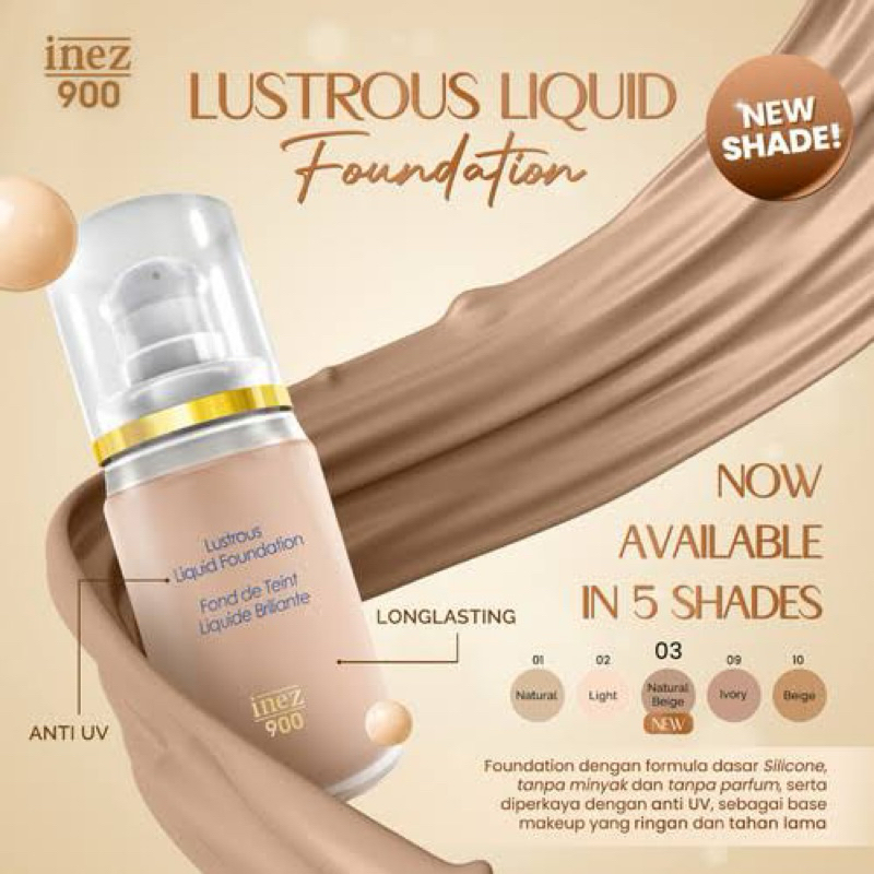 Jual LUSTROUS LIQUID FOUNDATION INEZ | Shopee Indonesia