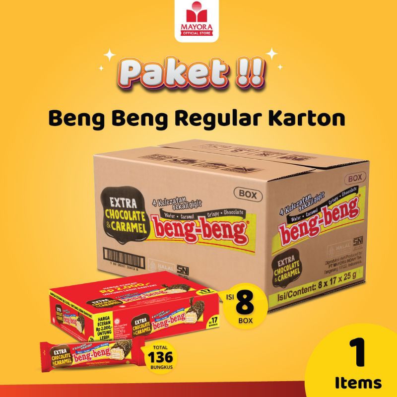 Jual Beng Beng Chocolate Caramel 1 dus isi 8box | Shopee Indonesia