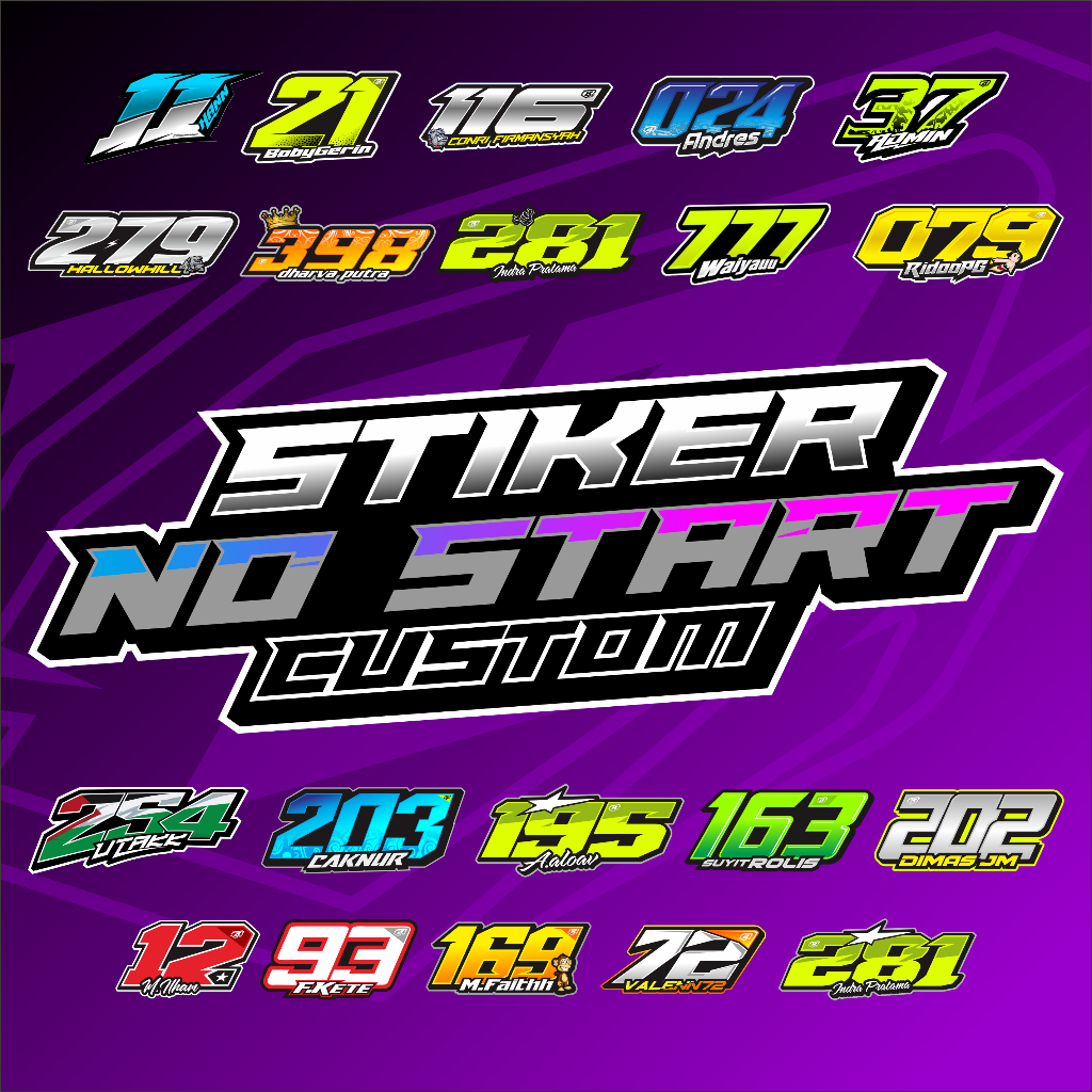 Jual STIKER NOMOR BALAP NOMOR START CUSTOM ANGKA RACING BISA REQUEST ...