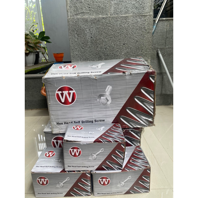Jual Baut Drilling merk W, 12x20, 12x50 ada karet, baut atap spandek ...