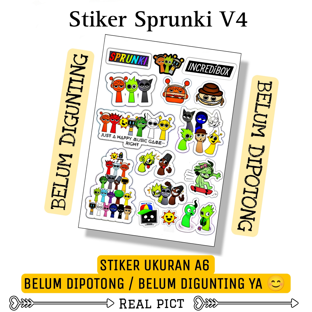 Jual STIKER SPRUNKI V4 / STIKER BELUM DIPOTONG BAHAN VINYL UKURAN A6 ...