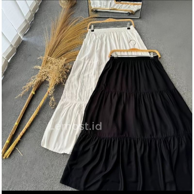 Jual Lemost.id Rok Rempel Skirt Japan Korean Style Rok Susun Rayon ...