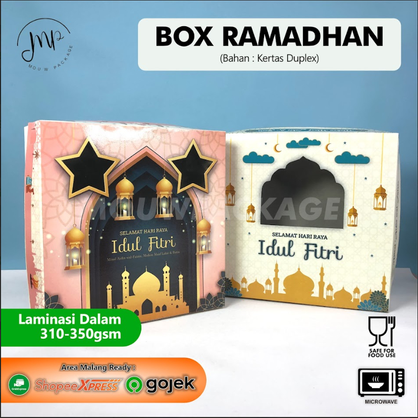 Jual BOX IDUL FITRI 22X22 / BOX LEBARAN 4 TOPLES PERSEGI 300GR / BOX ...