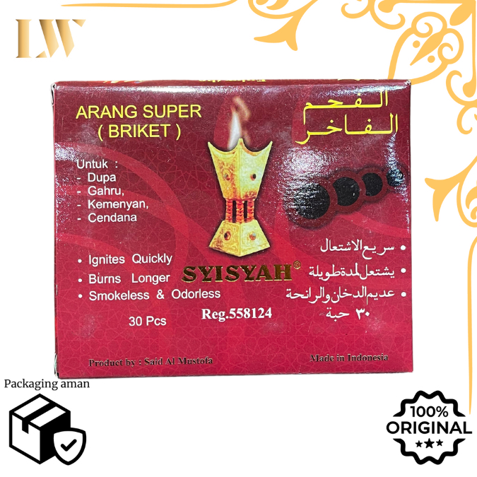 Jual ARANG SUPER BRIKET / ARANG BRIKET BULAT / ARANG BUKHUR (isi 30 pcs ...