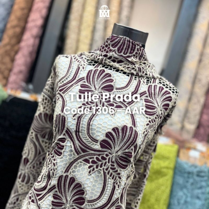 Jual Kain Brokat Prada Meteran (harga per 0,5 m)/Kain Cotton Lace Prada ...