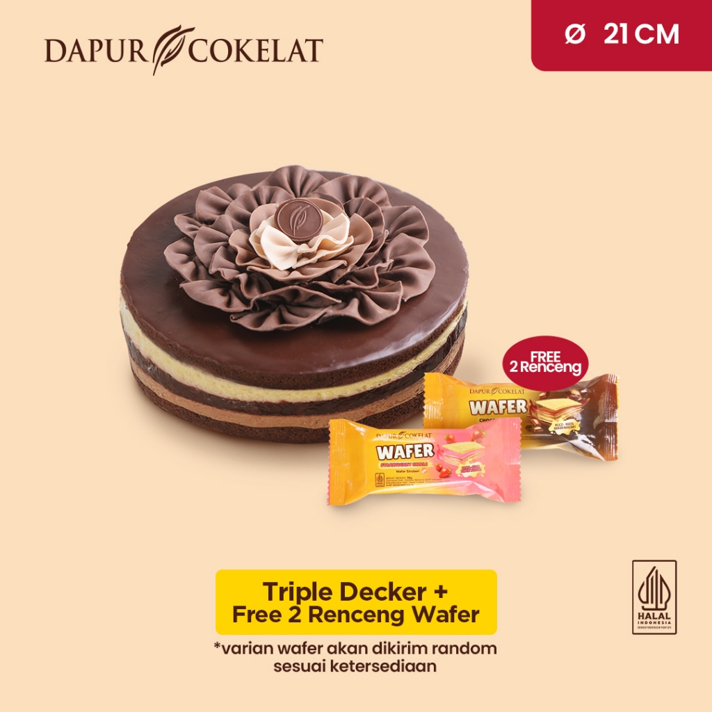 Jual DAPUR COKELAT - Triple Decker Cake Diameter 21cm | Kue Ulang Tahun ...
