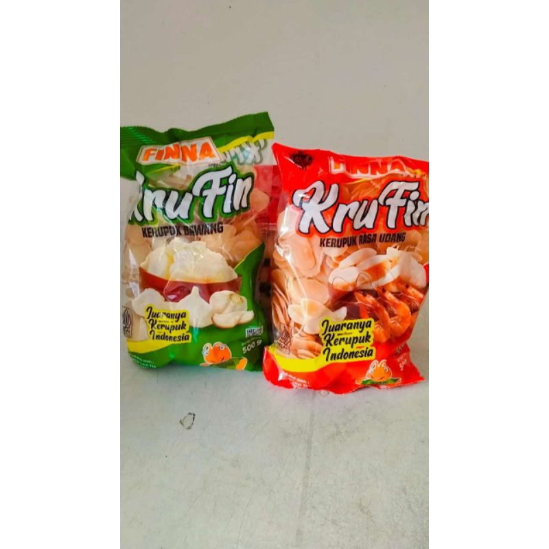 Jual Krufin Krupuk Finna Udang dan Garlic 500gr | Shopee Indonesia