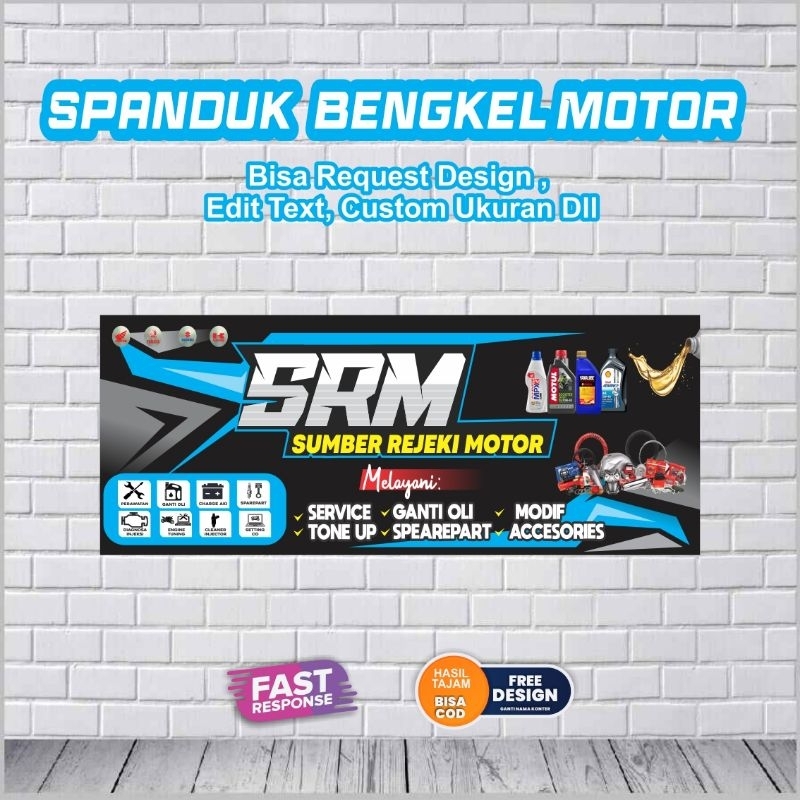 Jual Spanduk/Baner Bengkel Motor Custom desain | Shopee Indonesia