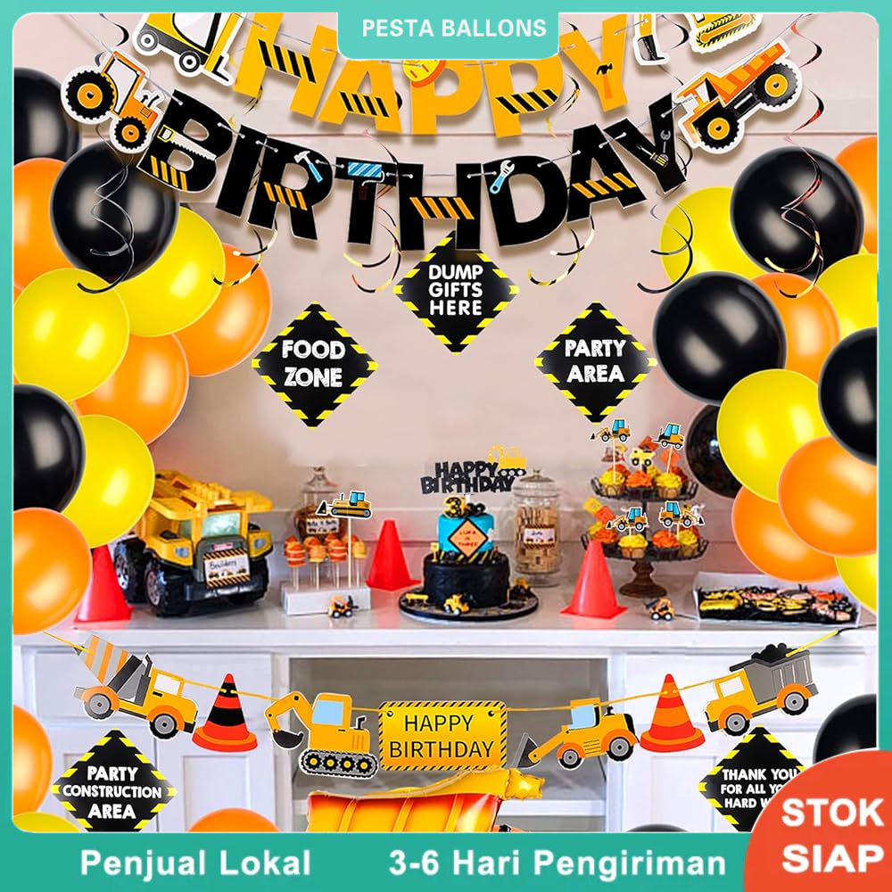 Jual 85*100 cm Background Konstruksi Tema Truk Latar Belakang Kain ...