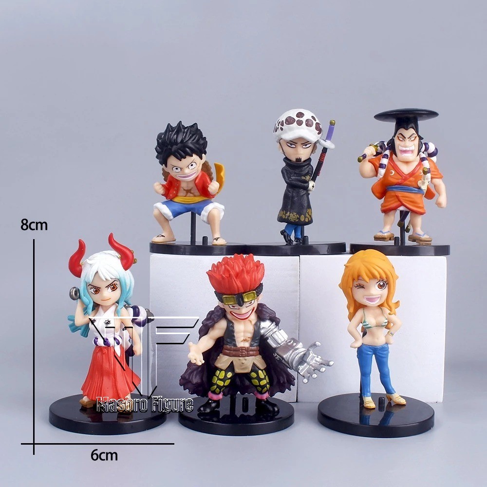 Jual Set Figure One Piece WCF Luffy Oden Yamato Wano Arc 11 cm isi 6 ...