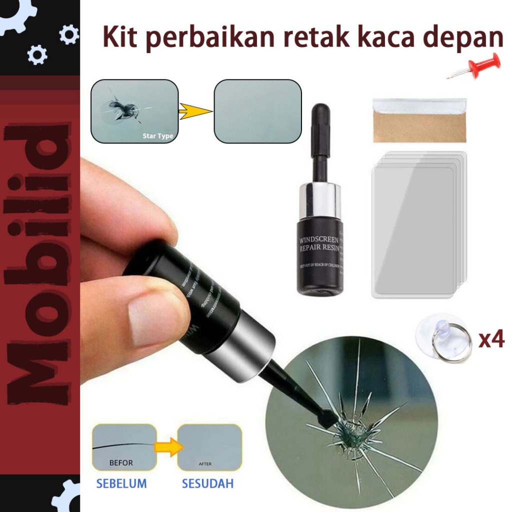Jual Lem Kaca Retak Mobil Windshield Crack Repair Kit Car Crak ...