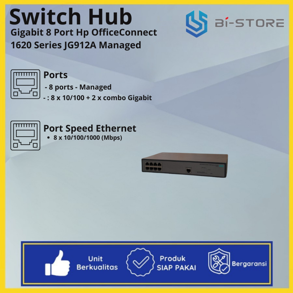 Jual Switch Hub Gigabit 8 Port Hp OfficeConnect 1620 Series JG912A ...