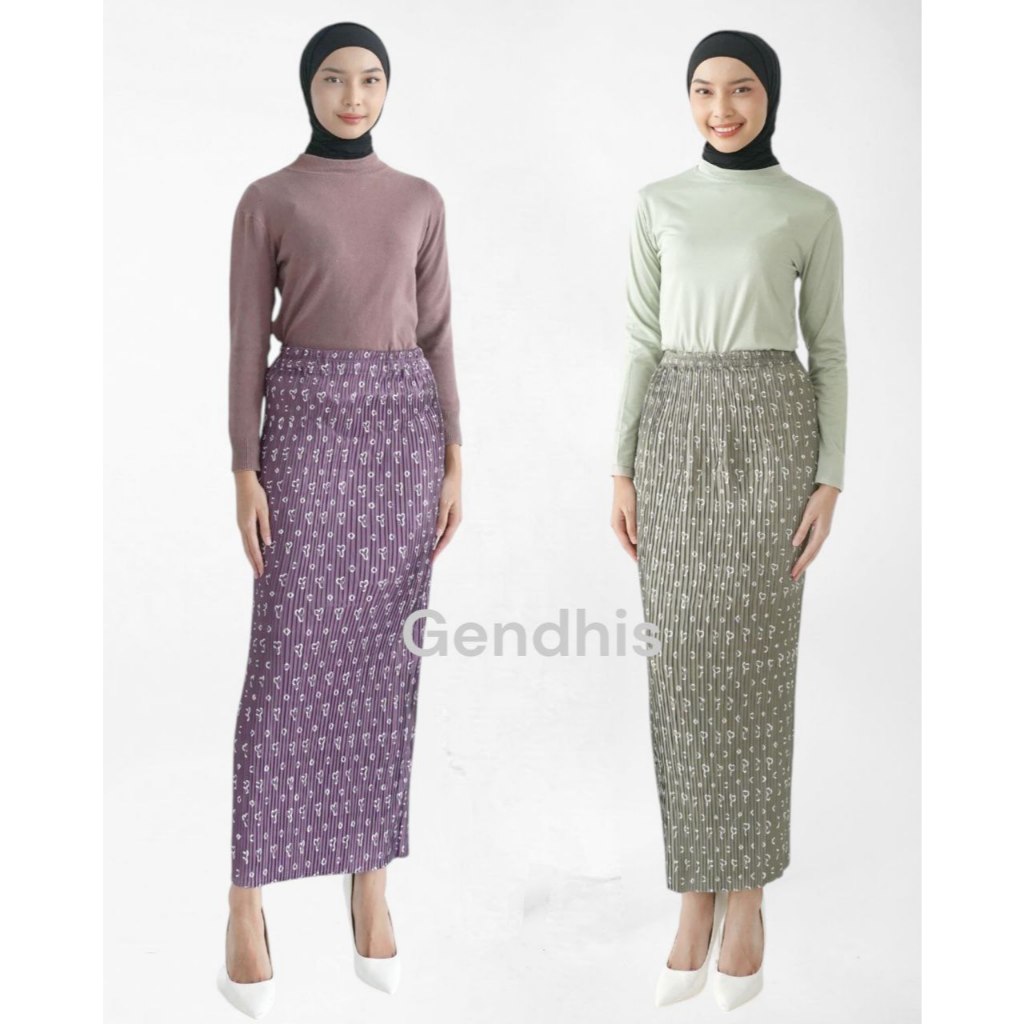 Jual Gendhis - Rok Span Batik Motif Jumputan Pleated /Rok Kondangan ...