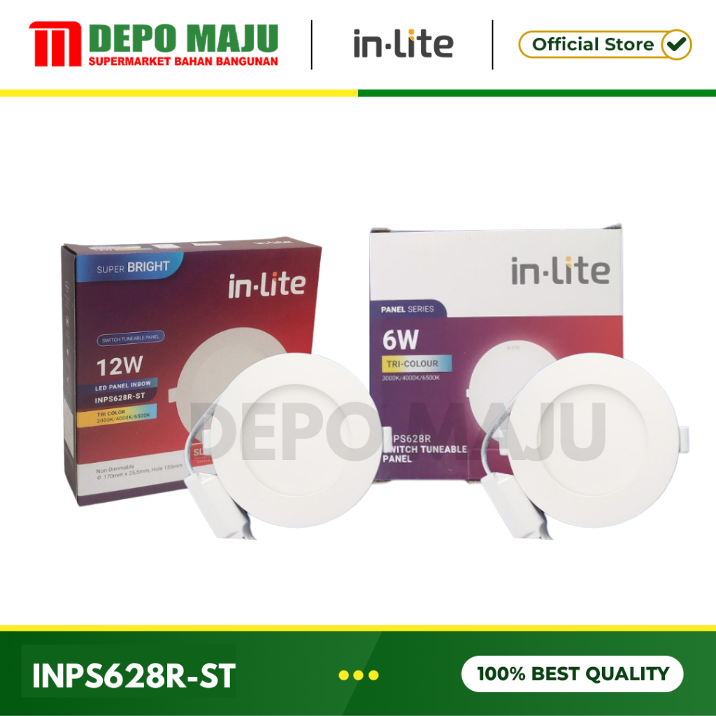 Jual LAMPU DOWNLIGHT LED INLITE 6 WATT- 12WATT BULAT INPS628R IN-LITE ...