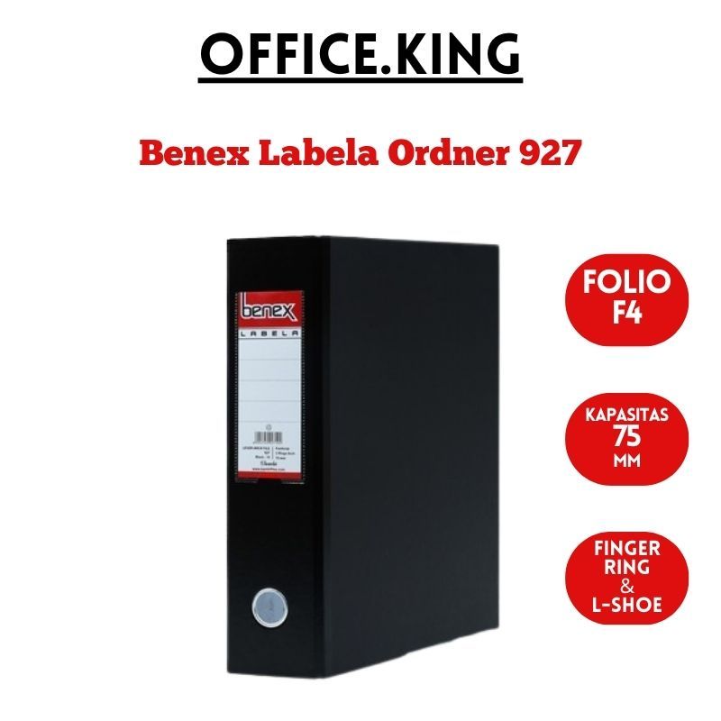 Jual BENEX Labela 927 Ordner Folio Lever Arch File Odner F4 Hitam ...