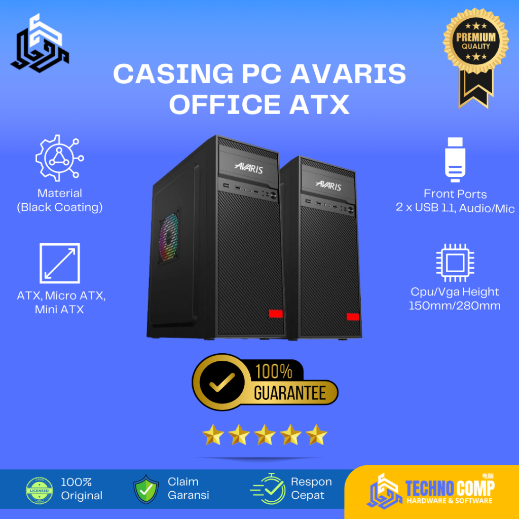 Jual Casing PC Avaris Office ATX + PSU 450 Watt | Shopee Indonesia