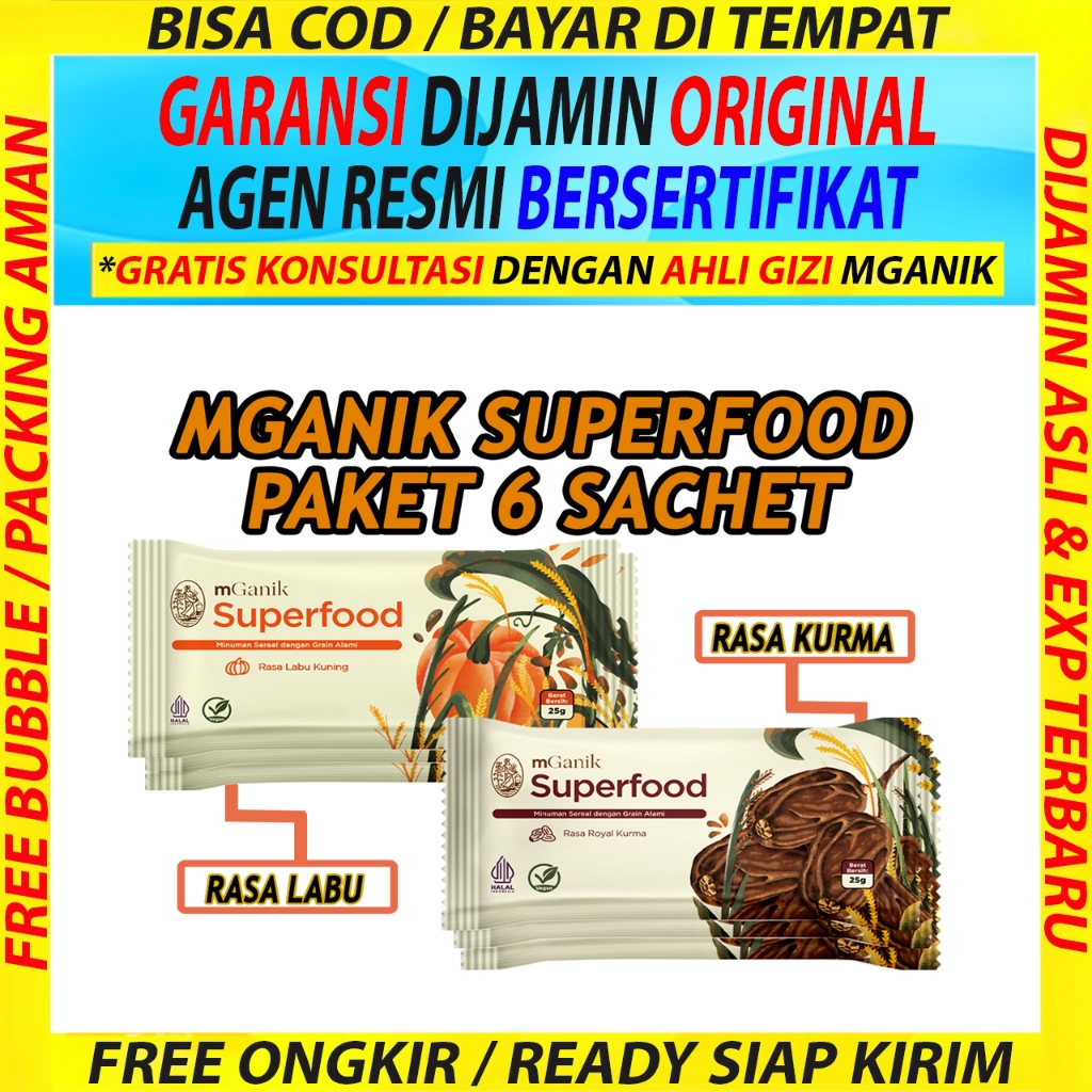 Jual Mganik 6 Sachet Eceran M Ganik Multigrain untuk diabetes | Shopee ...