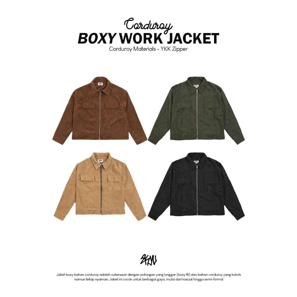 Jual Boxy Work Jacket Corduroy Pria Casual | Shopee Indonesia
