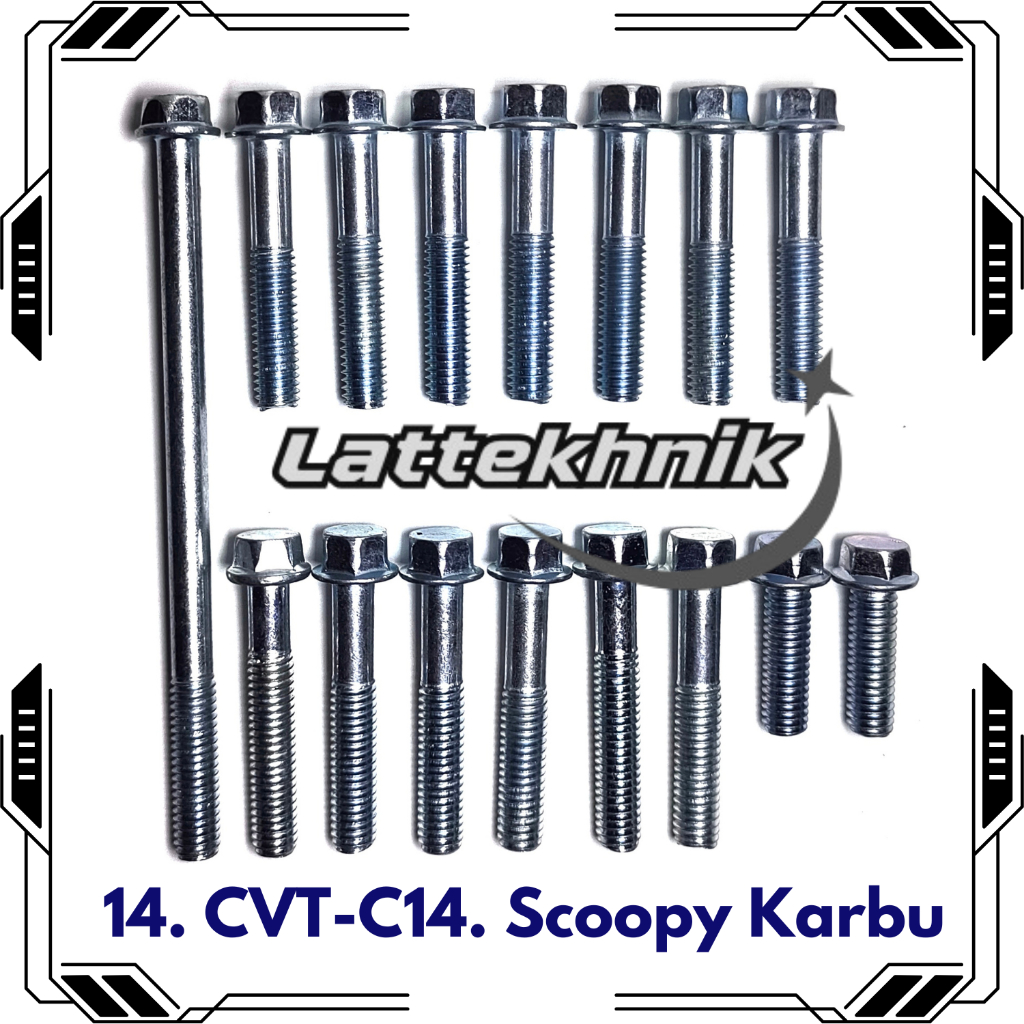 Jual C14-14 Baut CVT Beat Karbu Full Set / Baud Cover CVT Honda Beat Karbu Set | Shopee Indonesia