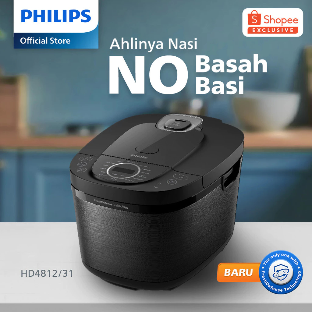 Jual PHILIPS Rice Cooker Digital HD4812/31 | Hitam | Magicom | 1.8L ...