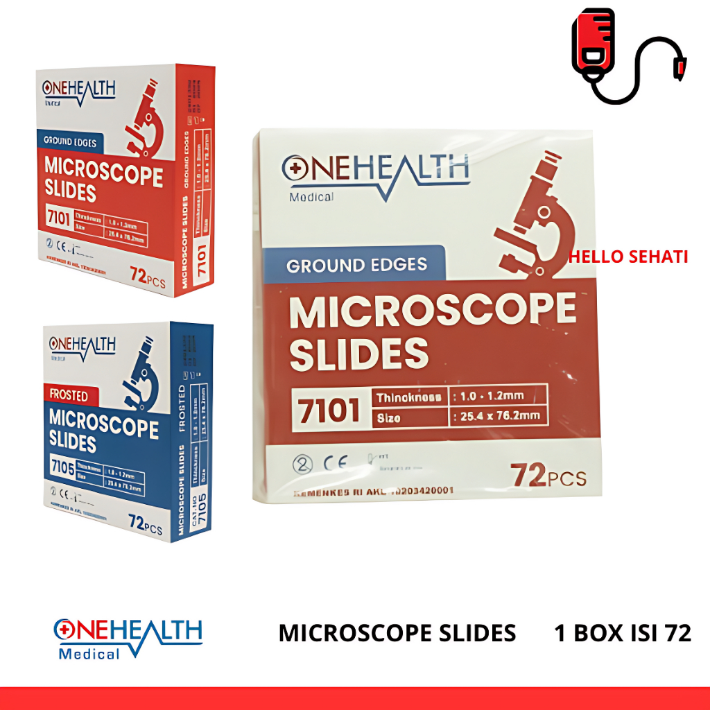Jual Onehealth Lensa Mikrooskop Slide Objek Glass Kaca Microscope ...