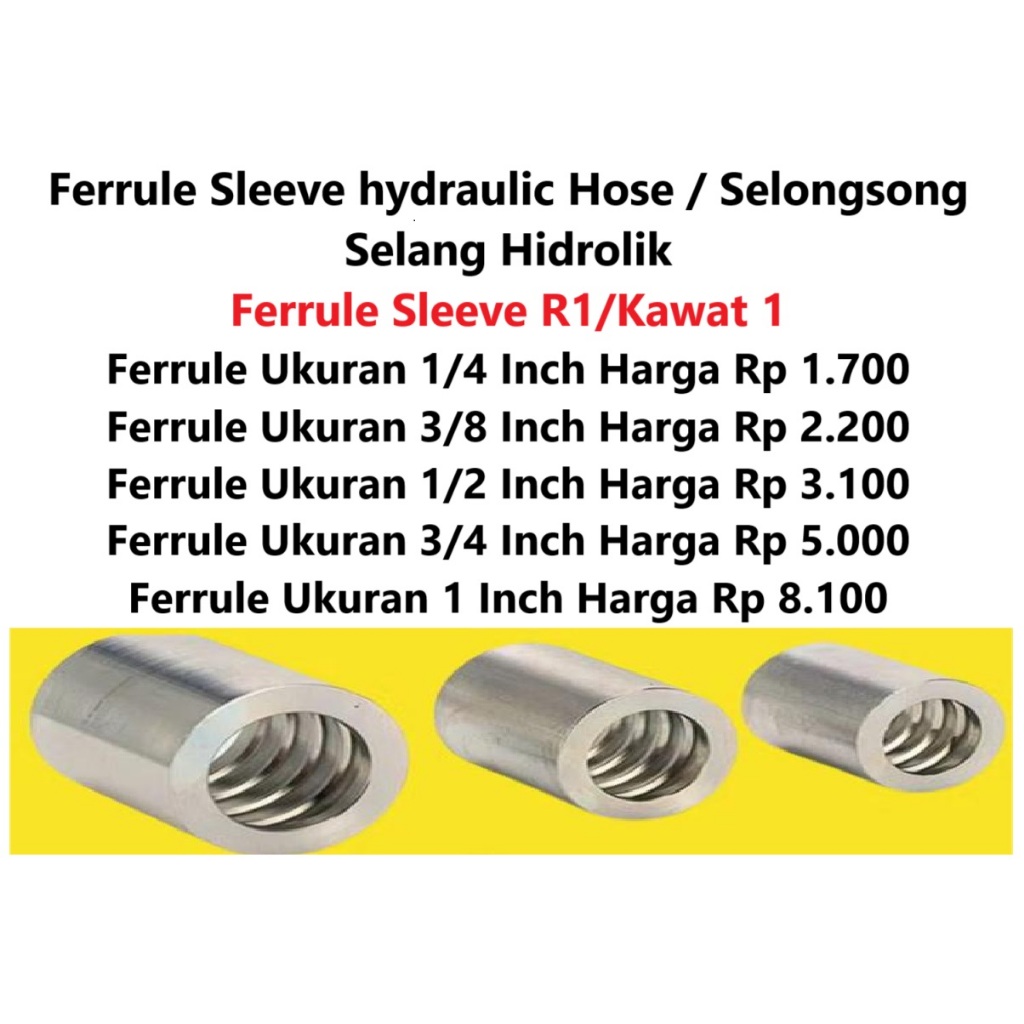 Jual Ferrule Sleeve Selang Hidrolik R1 Wire / Selongsong Hose hidrolik ...