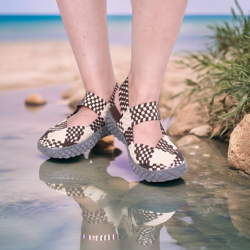 Jual Lulia Vs29 Sepatu flat shoes wanita rajut knit anyaman woman ...