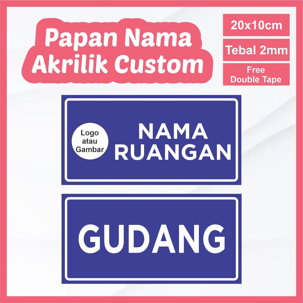 Jual [ 20x10cm ] CUSTOM PAPAN RUANGAN AKRILIK | Tulisan Papan ...