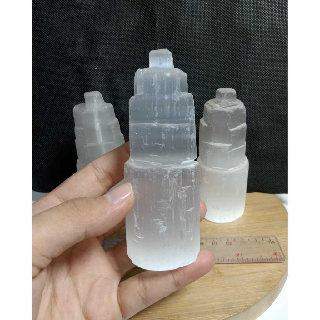 Jual Tower Selenite Natural 10 cm asli Maroko (per pcs) | Shopee Indonesia
