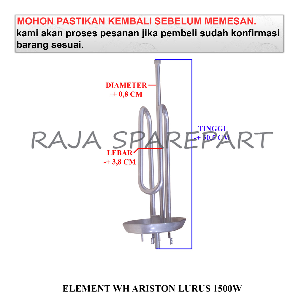 Jual EWAL15 ELEMENT PEMANAS AIR / ELEMEN / ELEMENT WATER HEATER ARISTON ...