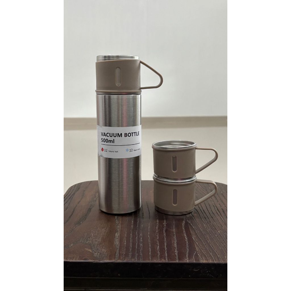 Jual Vacuum Flask Set 500ML /BOTOL STAINLESS STEEL / Botol Vacum Tahan ...