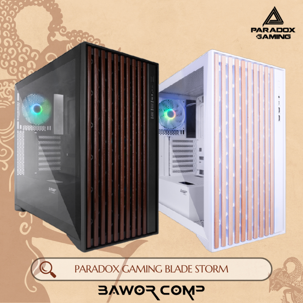 Jual Paradox Gaming Blade Storm Black / White Free 4 Fan ARGB | Casing PC ATX | Case CPU Gaming ...