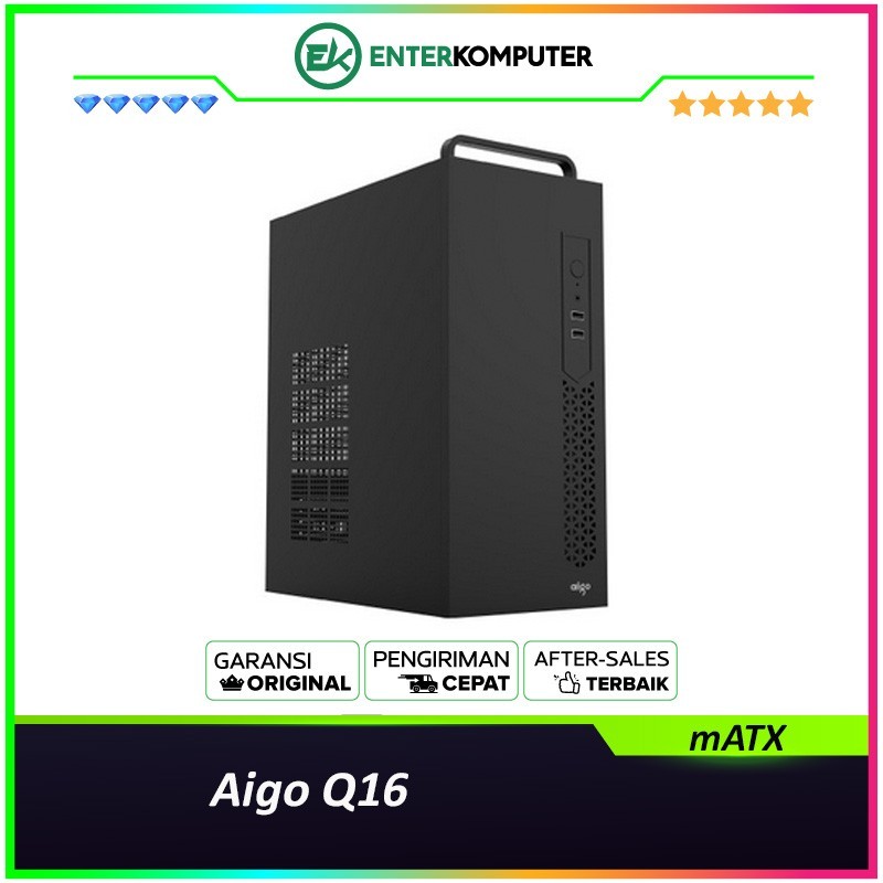 Jual Aigo Q16 M-ATX Office Case + PSU 400W | Shopee Indonesia