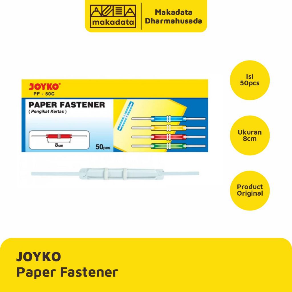 Jual PAPER FASTENER | ACCO | PENGIKAT KERTAS JOYKO PF-50 (ISI 50 PCS) | Shopee Indonesia