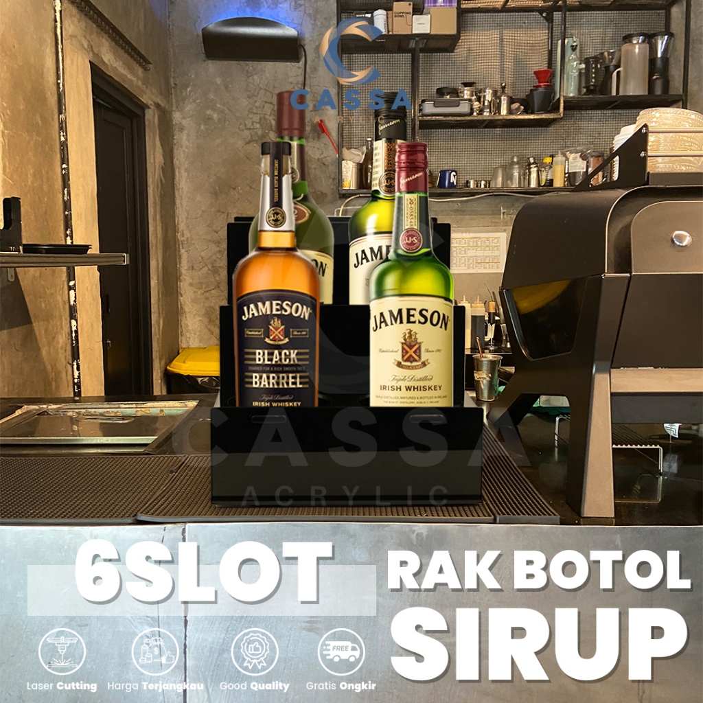 Jual Rak Botol Sirup 6 Slot Akrilik Rak Organizer Display Acrylic Botol ...