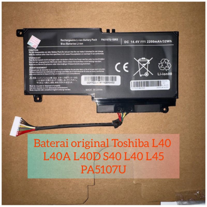 Jual BATERAI ORIGINAL TOSHIBA L40 L40A L40D S40 L45 L50 L55 P50 PA5107U ORIGINAL | Shopee Indonesia