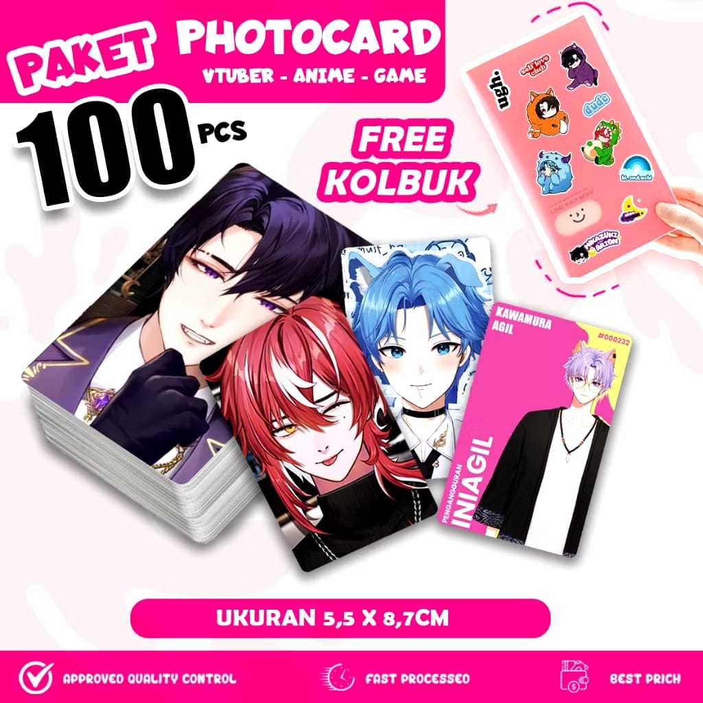 Jual PC01 - PHOTOCARD [ISI 100] GRATIS BUKU FOTO ALBUM - VTUBER SOL4CE ...