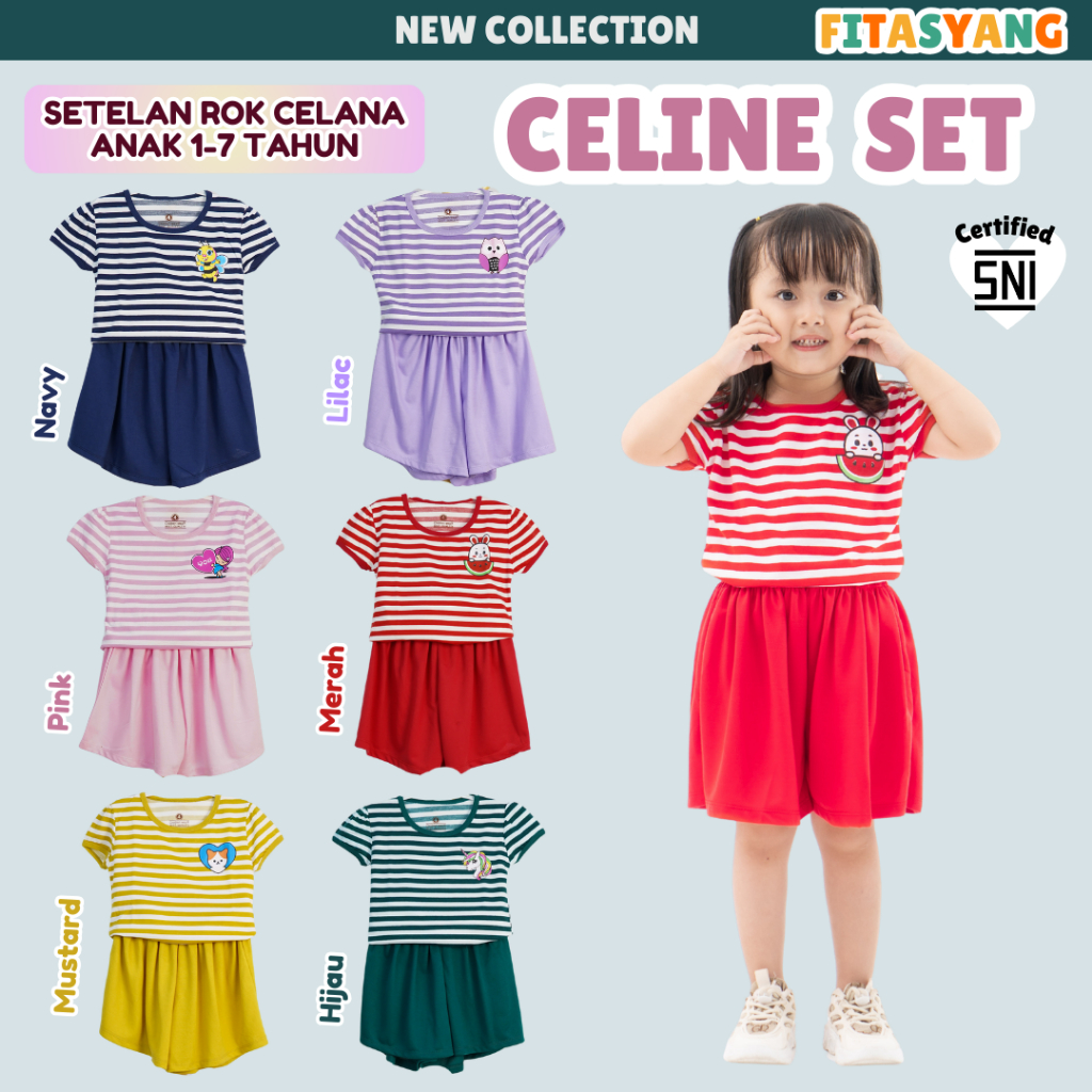 Jual [FITASYANG] DISKON 6.6 SETELAN ROK CELANA ANAK PEREMPUAN 1-7 TAHUN - CELINE SET | Shopee ...