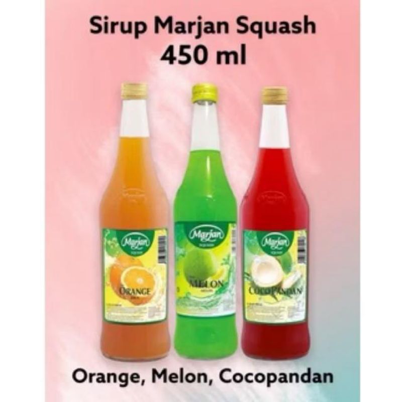 Jual Sirup Marjan Squash 450 ml / Dus isi 12 Botol - Orange Jeruk Melon ...