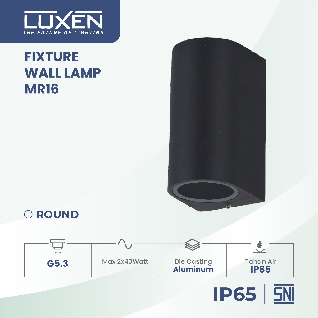 Jual Luxen Lampu Dinding LED Bulat Fitting G5.3 Warna Hitam | Shopee ...