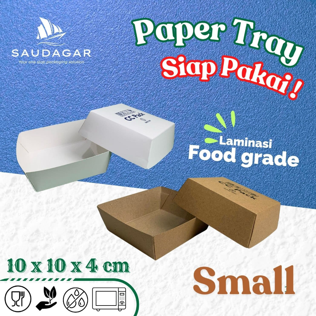 Jual Paper Food tray / Wadah piring kertas makanan anti minyak ...