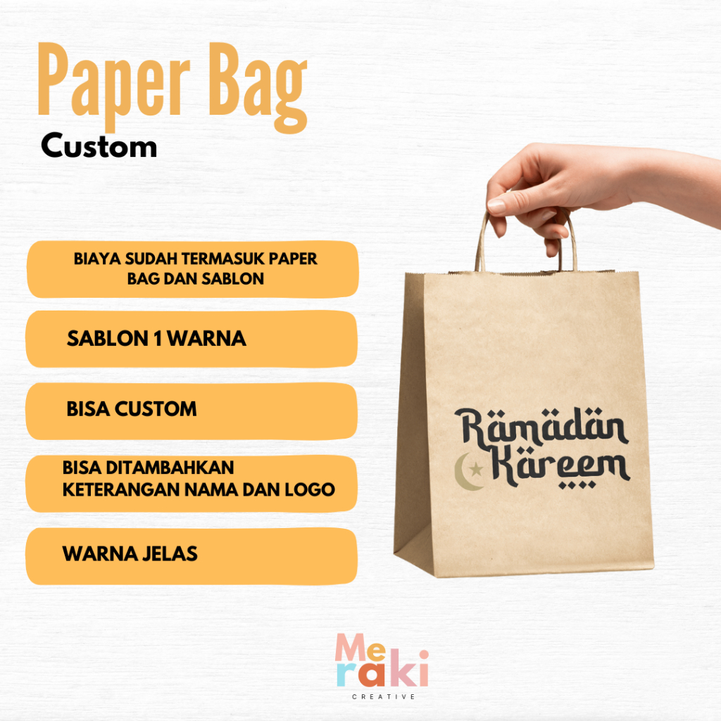 Jual Paper Bag Tali Kur Sablon Custom Berbagai Ukuran | Shopee Indonesia