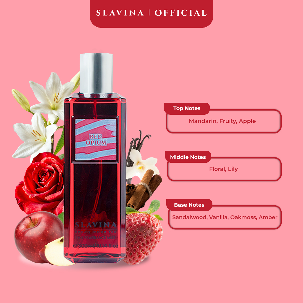 Jual SLAVINA Body Mist Red Opium | Fragrance Parfum Wangi Nagita Slavina Tahan Lama | Shopee ...