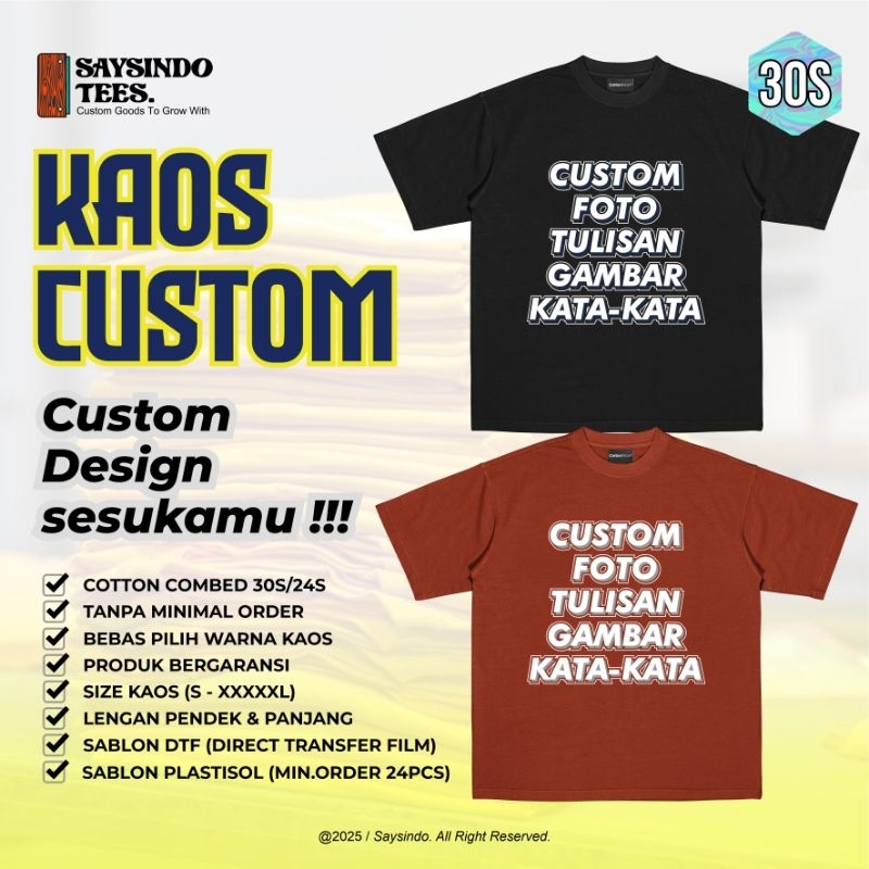 Jual Custom Kaos Sablon Desain Suka-Suka Tulisan Foto Gambar Bisa ...