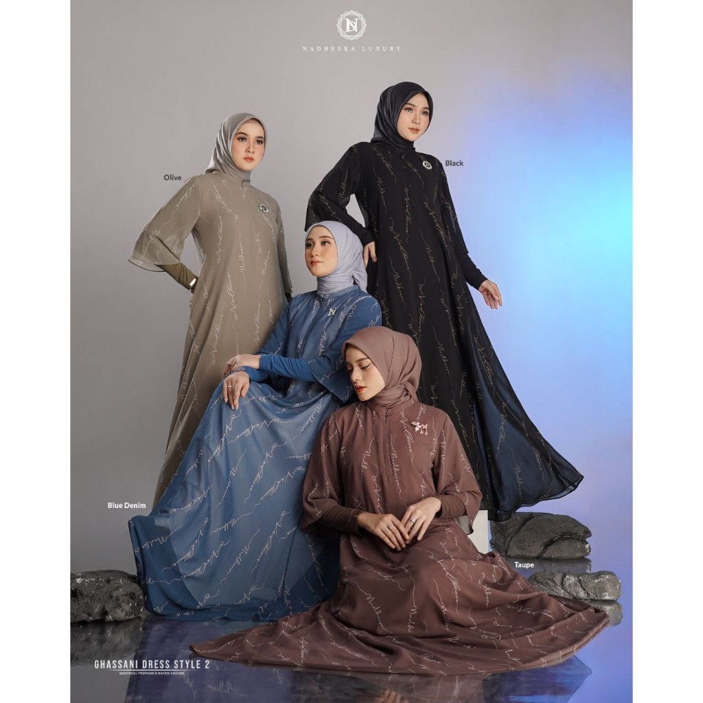 Jual GHASSANI DRESS STYLE 2 BY NADHEERA LUXURY || Gamis Gaun Lebaran ...