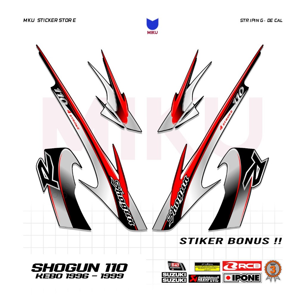 Jual SH20b Stiker Suzuki Shogun Kebo 110 R Sticker Striping Motor ...