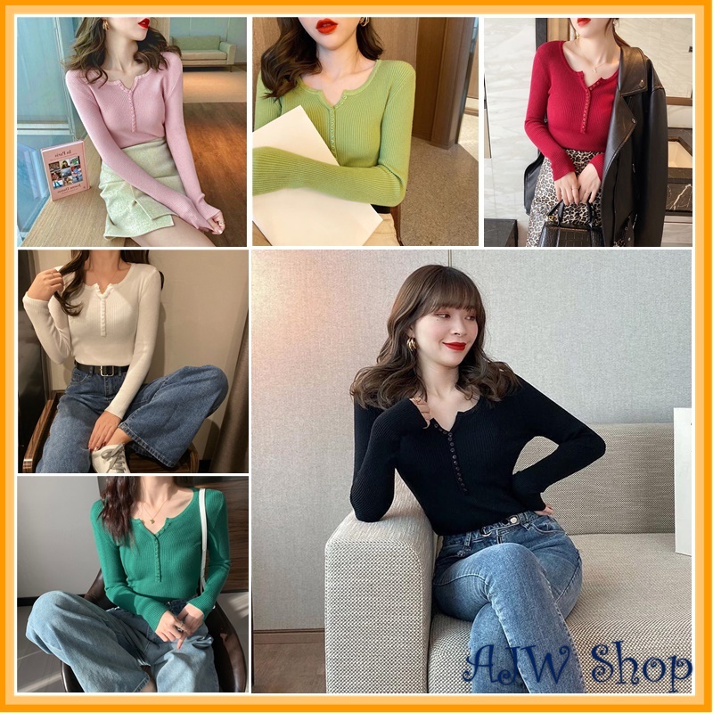 Jual AJW Atasan Rajut Wanita Import Premium Bahan Halus TX | Baju Rajut Knit Import Bahan Adem ...