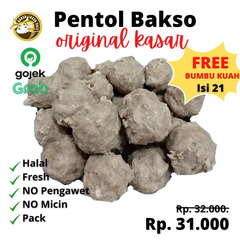 Jual Bakso Tusuk Sate ️ Bakso Sapi Asli Original kasar Non Micin Isi 21 ...